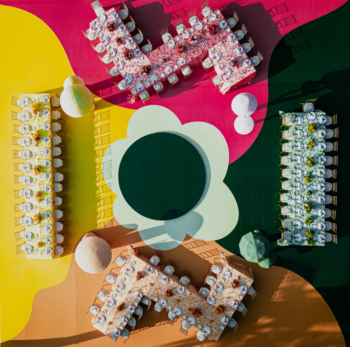 Vibrant beach wedding in vietnam with a psychedelic rainbow reception ...